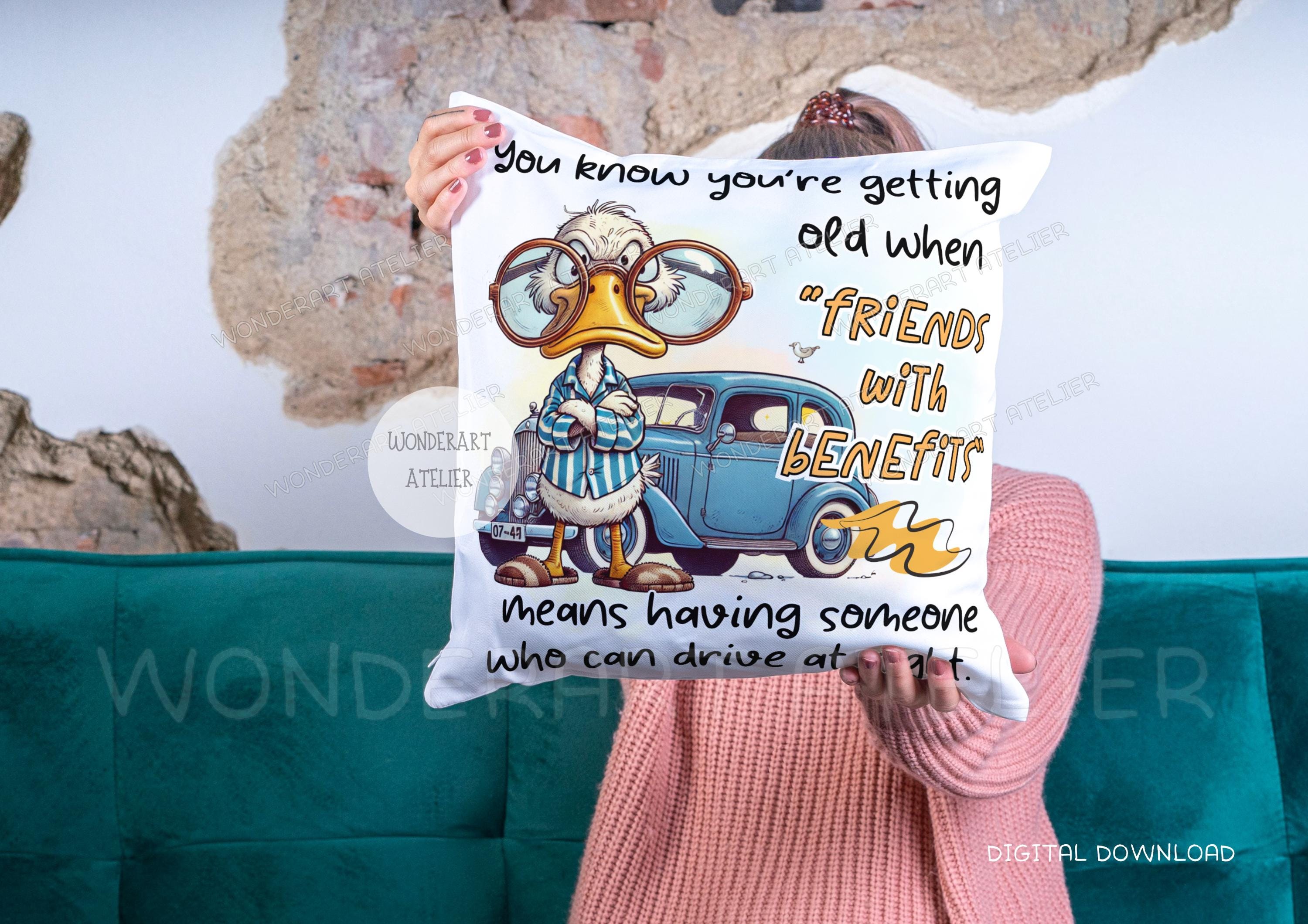 Funny Duck PNG, Friends With Benefits Joke, Retro Humor Sublimation ...