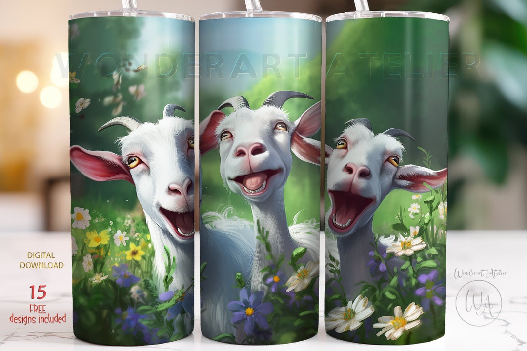 Funny Goats Tumbler Wrap Png, Sublimation Tumbler Desing Png. Happy ...