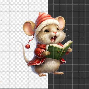Christmas Mice 5 Clipart PNG, Transparent Background. Sublimation ...