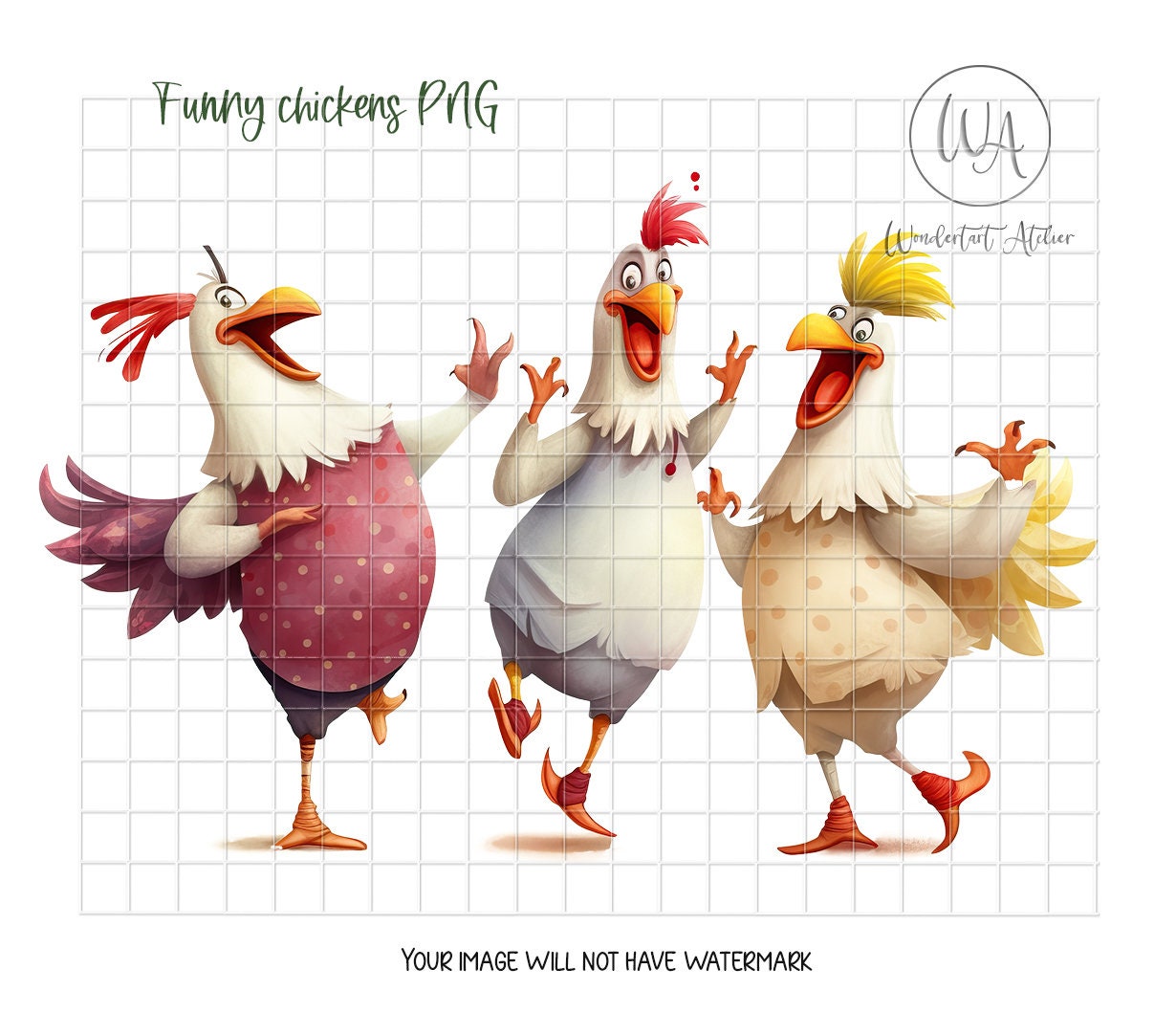 Funny Chickens Clipart PNG. Clip Art for Sublimation. - Etsy Canada