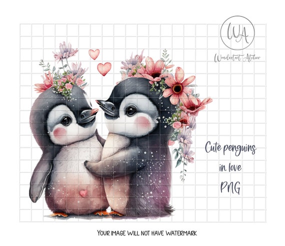 Animated Penguins In Love
