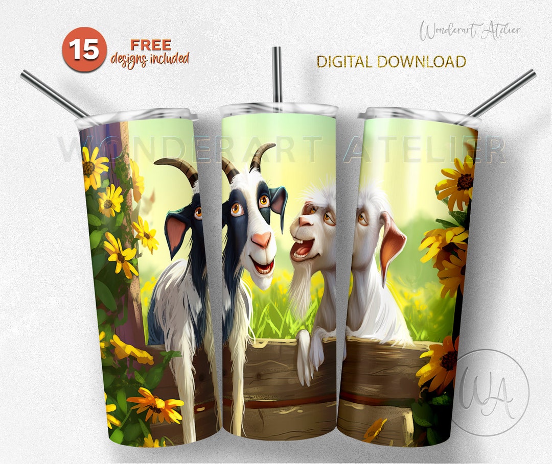Funny Goats Tumbler Wrap Png, Sublimation Tumbler Desing Png. Funny ...