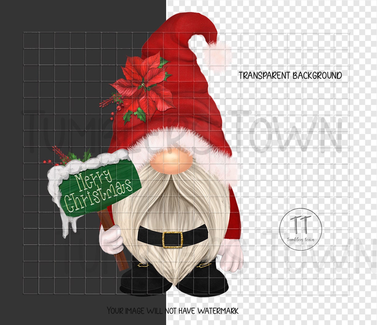Santa Gnome PNG Clipart. Merry Christmas Gnome Clipart. - Etsy