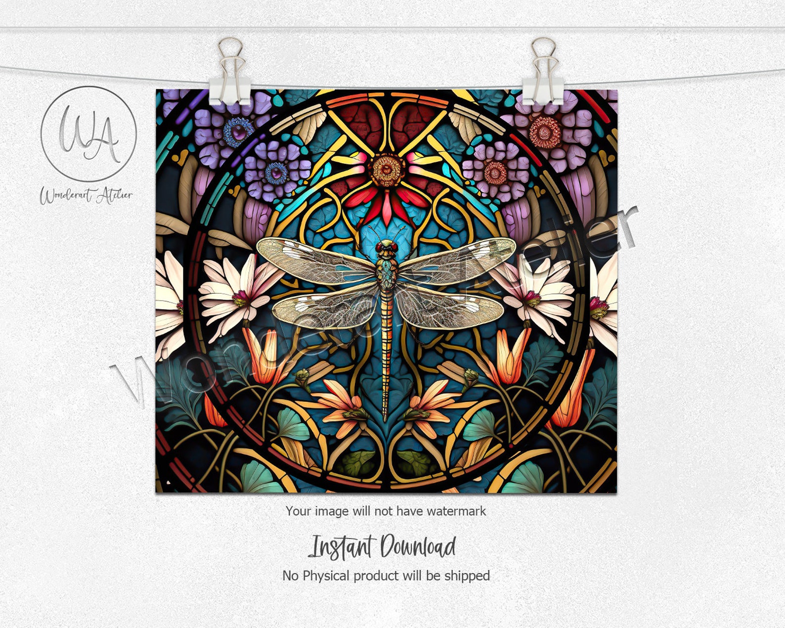Stained Glass Firefly Tumbler Wrap PNG: Sublimation Design (digital ...