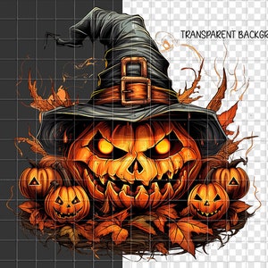 Halloween Clipart PNG, Spooky Pumpkins Bundle. Sublimation ...
