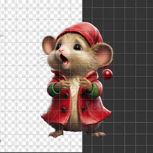 Christmas Mice 5 Clipart PNG, Transparent Background. Sublimation ...