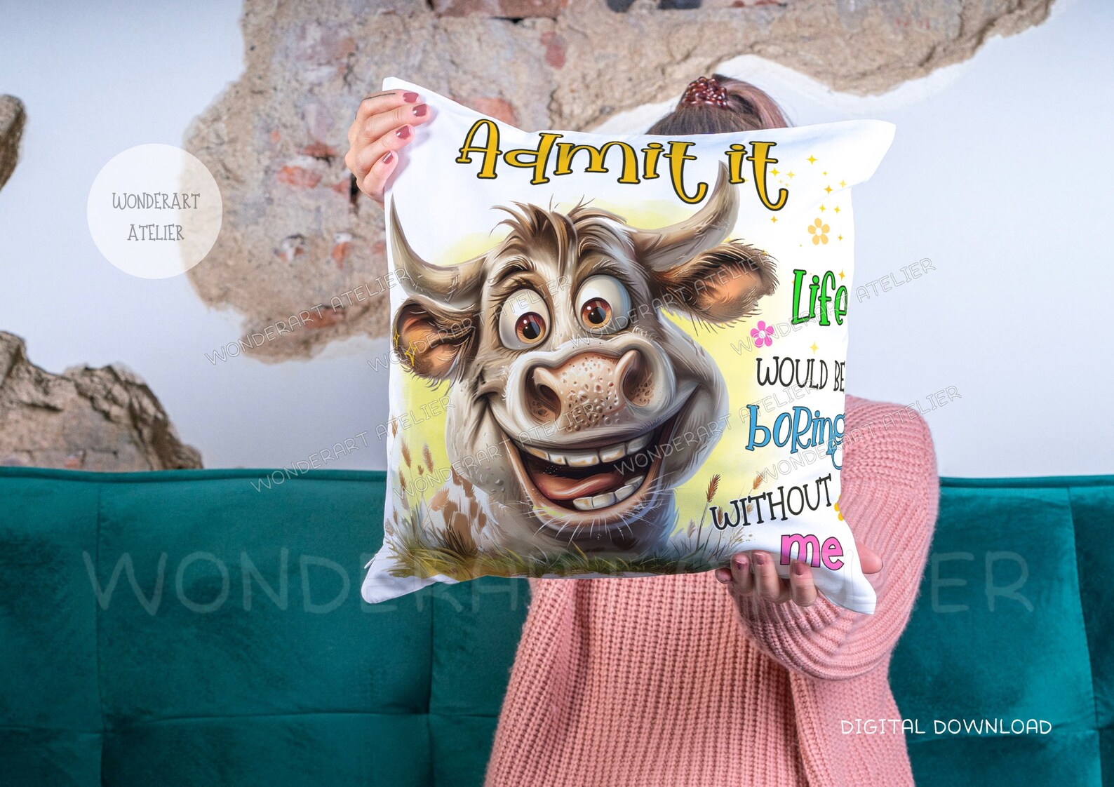 Funny Cow PNG Design: Life's Boring Without Me - Sublimation (digital ...