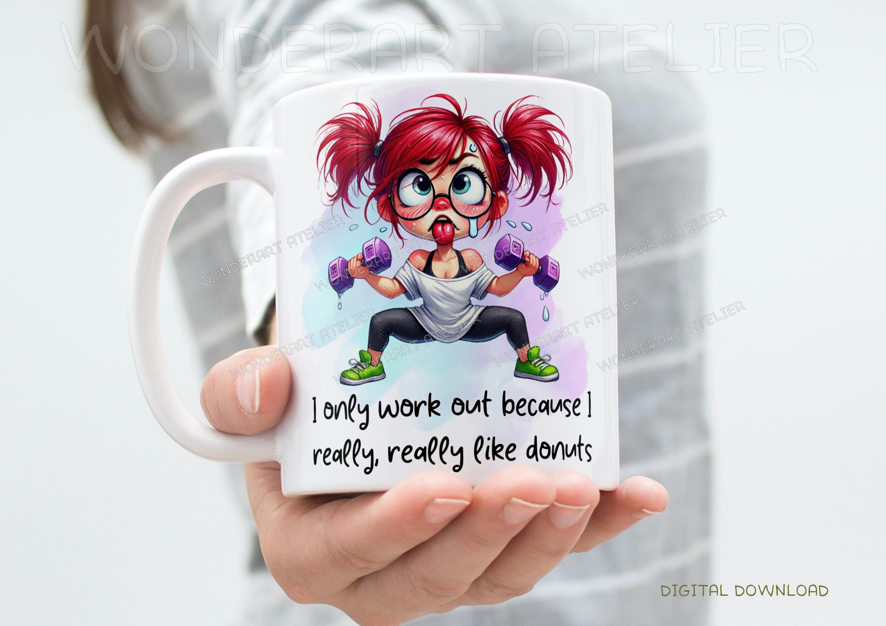Funny Workout Girl – Donuts Gym Sublimation PNG – Digital Download - Etsy