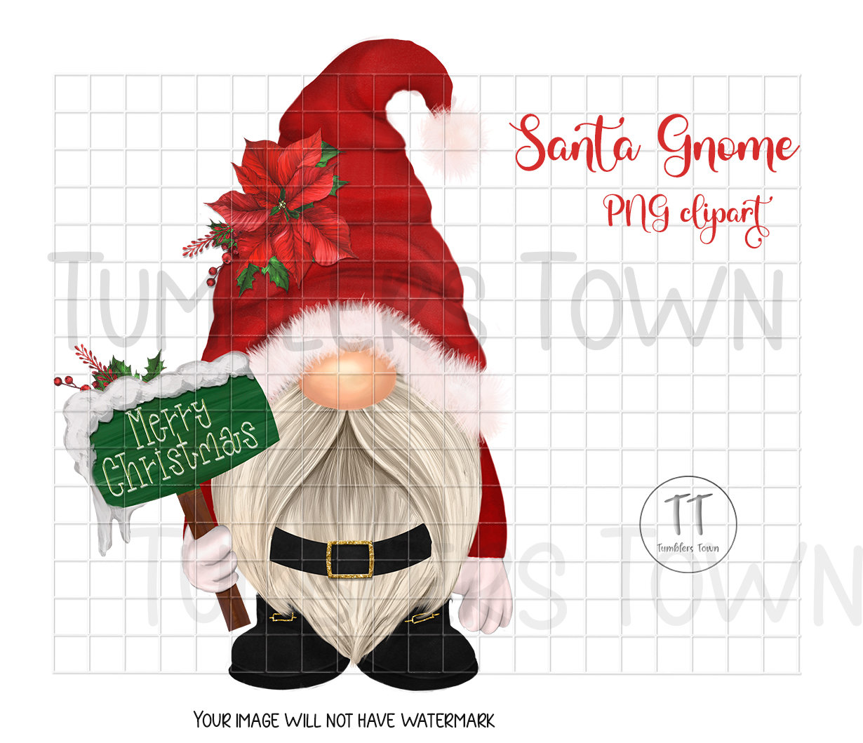 Santa Gnome PNG Clipart. Merry Christmas Gnome Clipart. - Etsy