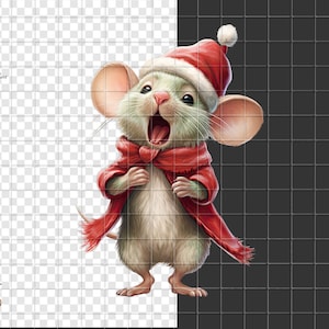 Christmas Mice 5 Clipart PNG, Transparent Background. Sublimation ...