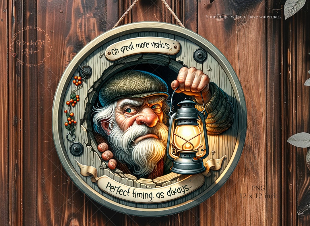 Sarcastic Grumpy Man Door Hanger PNG – Funny Wreath Sign (digital ...