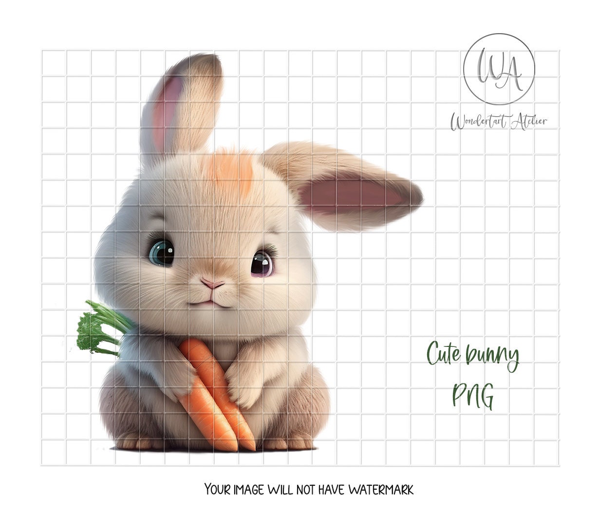 Cute Bunny With Carrot Clipart