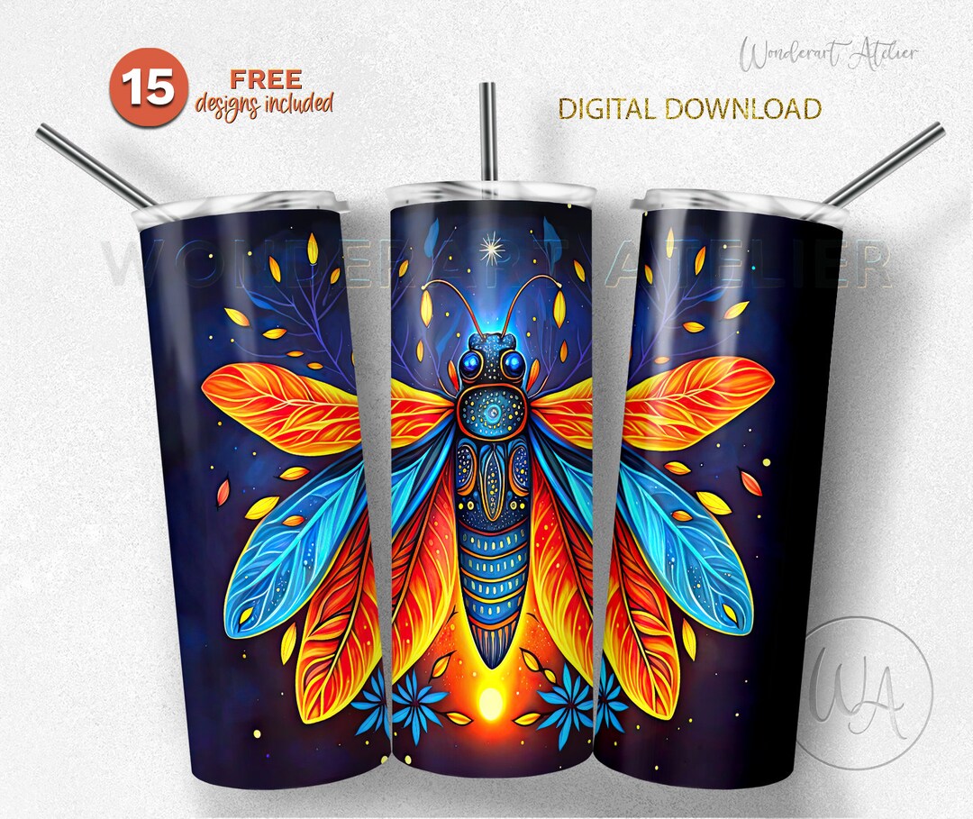 Firefly Tumbler Wrap Png, Sublimation Tumbler Desing Png . Colorful ...