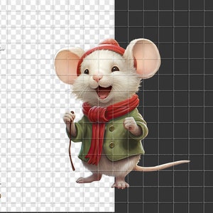 Christmas Mice 5 Clipart PNG, Transparent Background. Sublimation ...