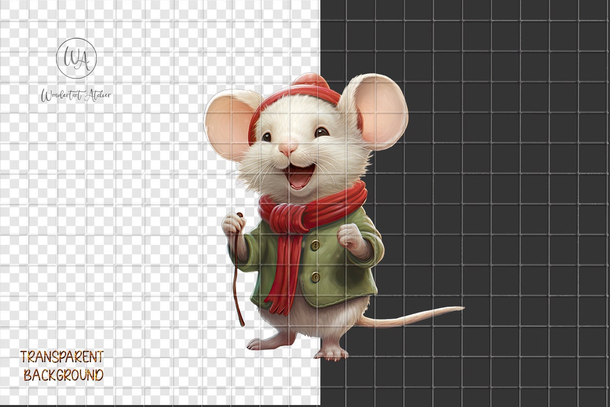 Christmas Mice 5 Clipart PNG, Transparent Background. Sublimation ...