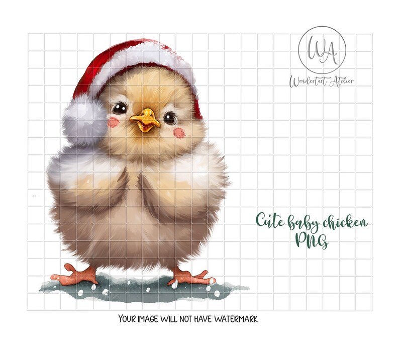 Cute Baby Chick at Christmas. Clipart PNG. Instant Download. - Etsy
