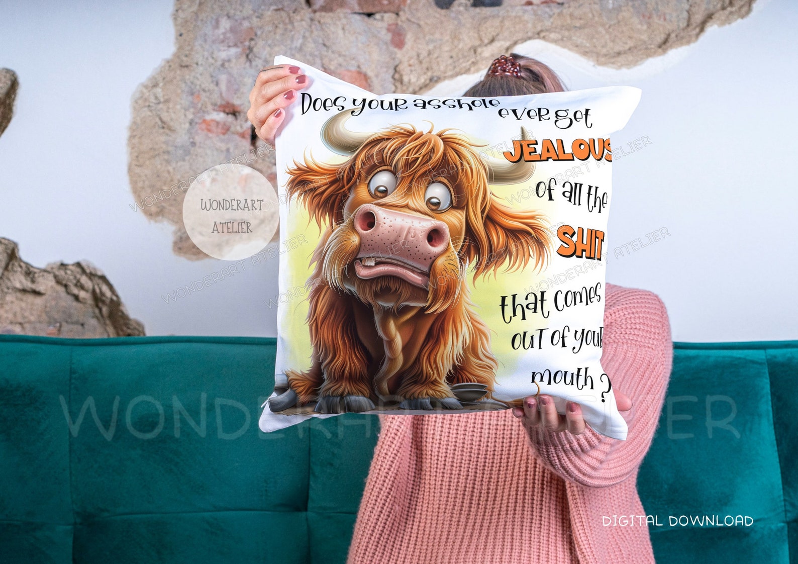 Sarcastic Cow Sublimation Design Png - Funny Highland Cow - Humor, Mug ...