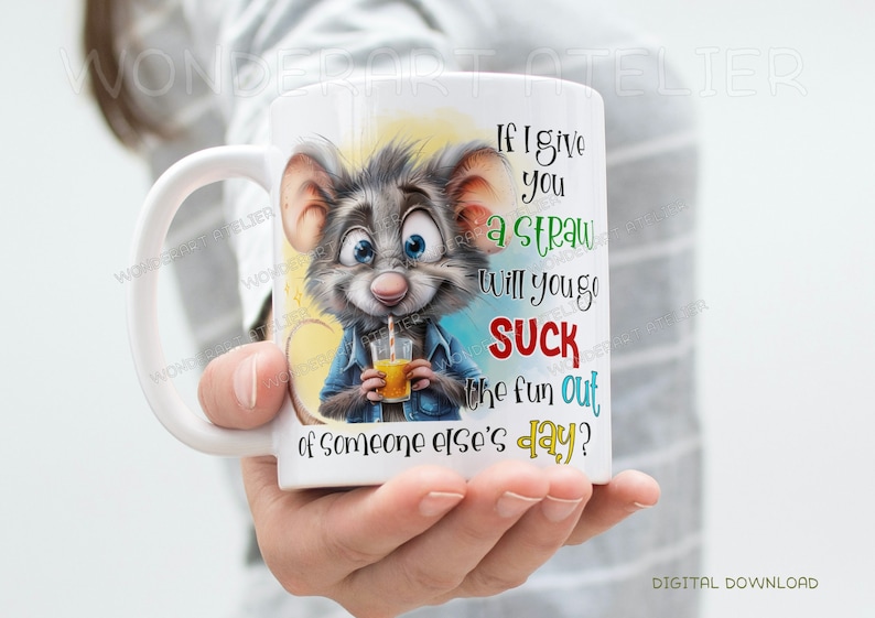 Funny Sarcastic Mouse PNG: Cheeky Sublimation Design (digital Download ...