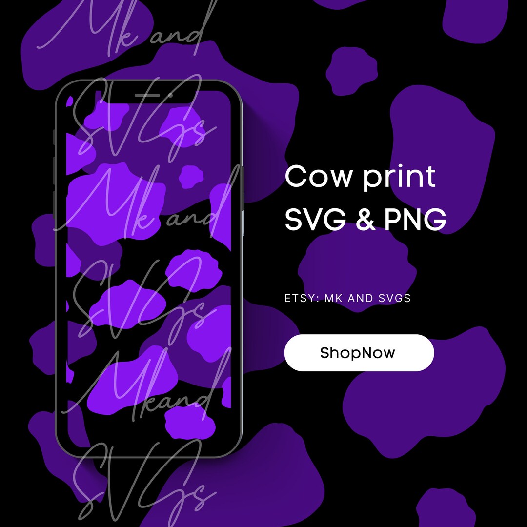Purple Cow Print Svg Digital Download Personal Use Cow Print Svg Png ...