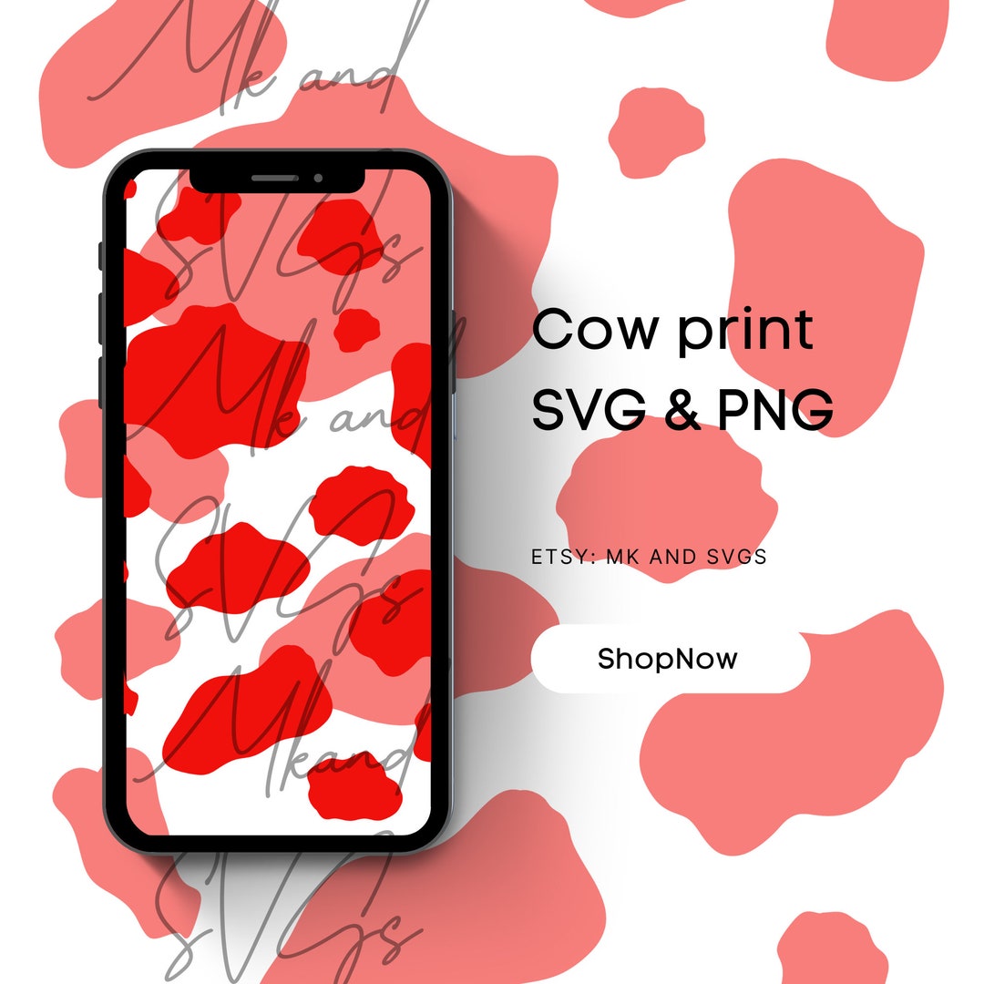 Red Cow Print Svg Digital Download Personal Use Cow Print Svg Png Easy ...