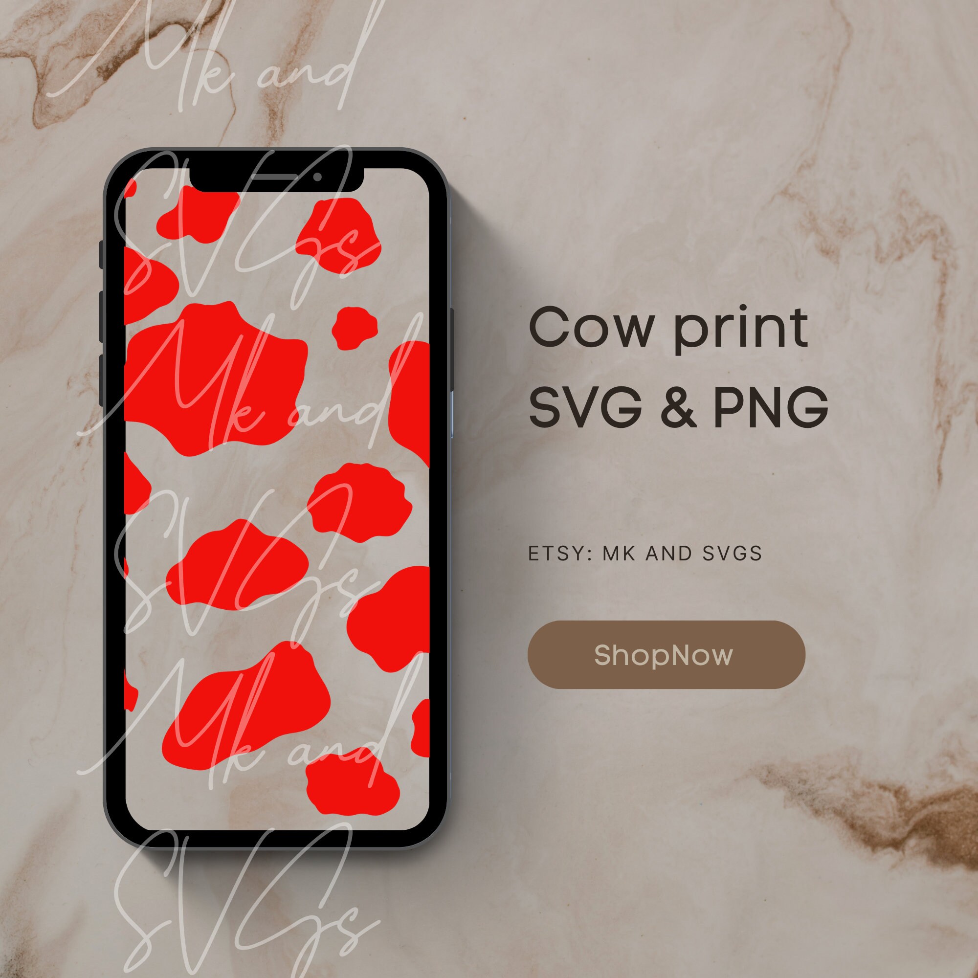 Red Cow Print Svg Digital Download Personal Use Cow Print Svg Png Easy ...