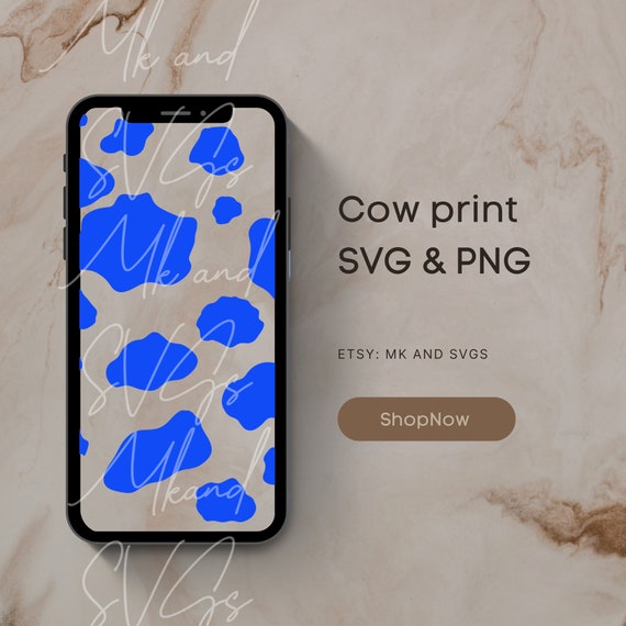Blue Cow Print Svg Digital Download Personal Use Cow Print Svg - Etsy