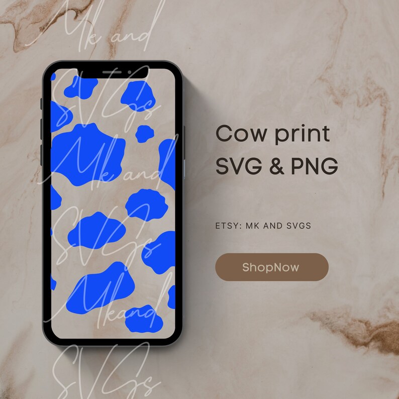 Blue Cow Print Svg Digital Download Personal Use Cow Print Svg - Etsy