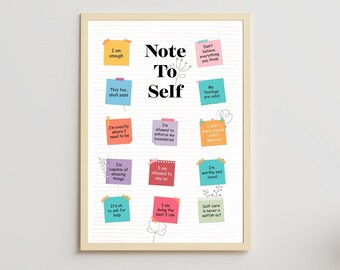 Note to Self Digital Poster - Etsy