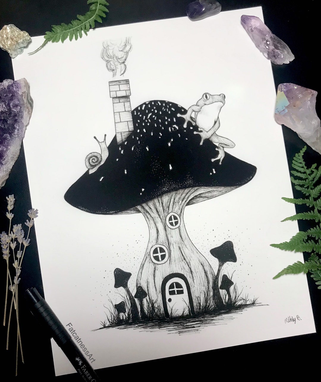 Mushroom House Art Print - Etsy