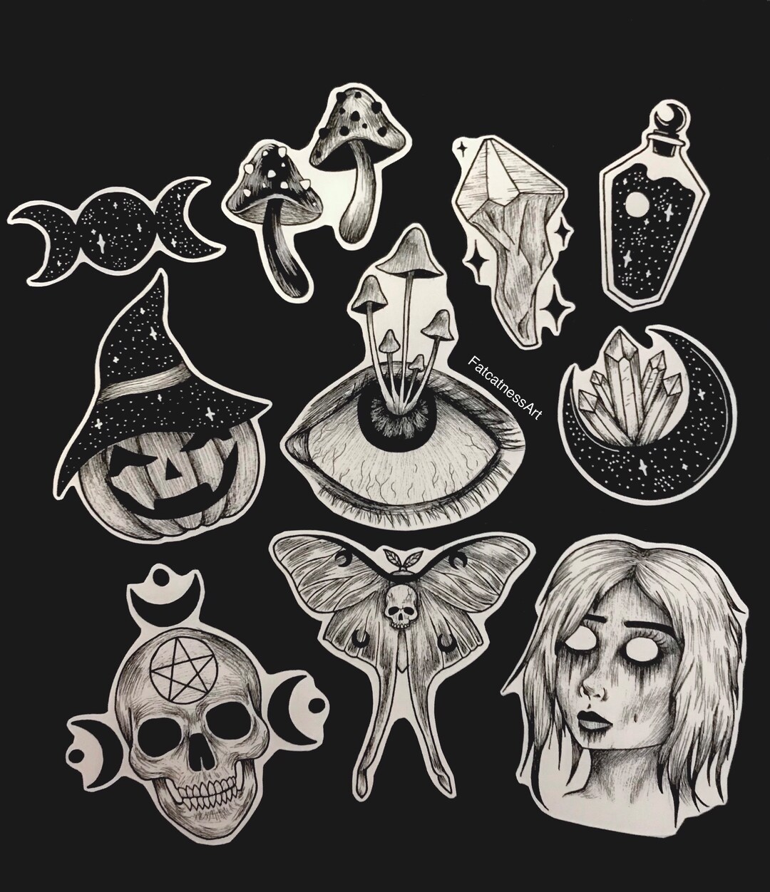 Spooky Witchy Stickers Pack of 10 - Etsy