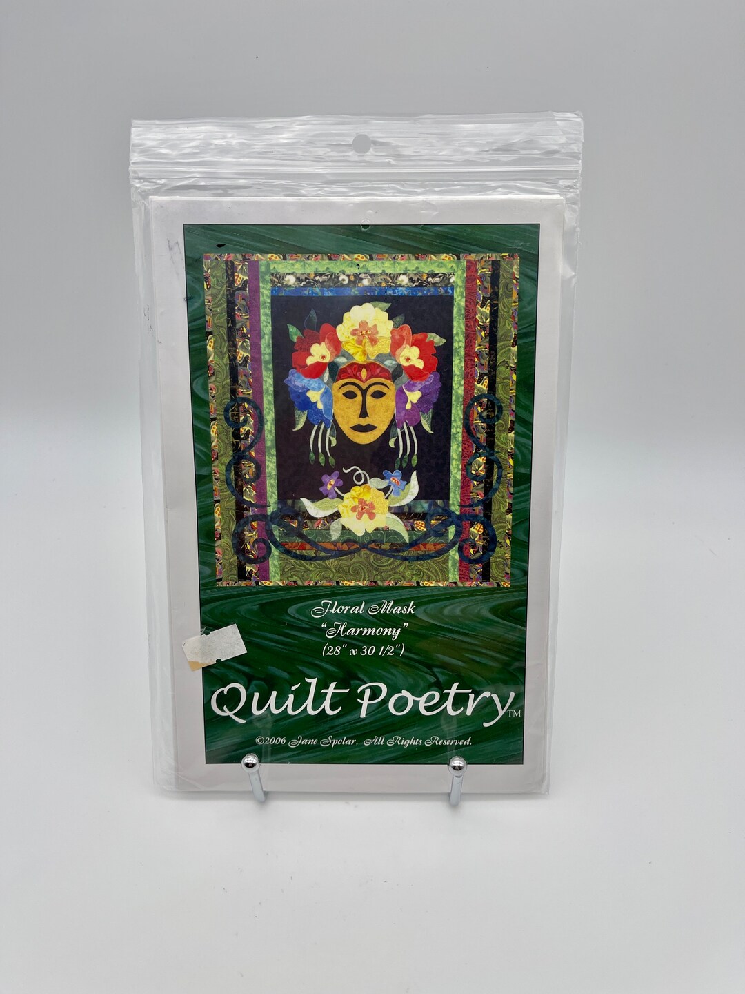 2006 Quilt Poetry by Jane Spolar "harmony" Floral Mask Pattern 28" X 30 ...