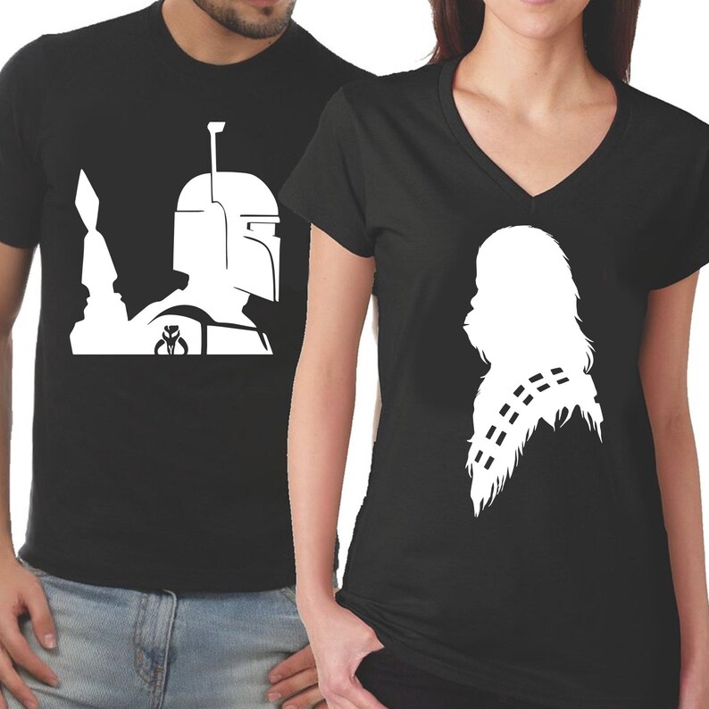 Boba and Chewbacca Couples Set Cut Files | Cricut | Silhouette Cameo ...