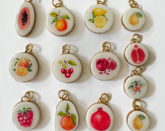 Fruit Berries Lemon Orange Papaya Ceramic Clay Jewelry, Necklace ...