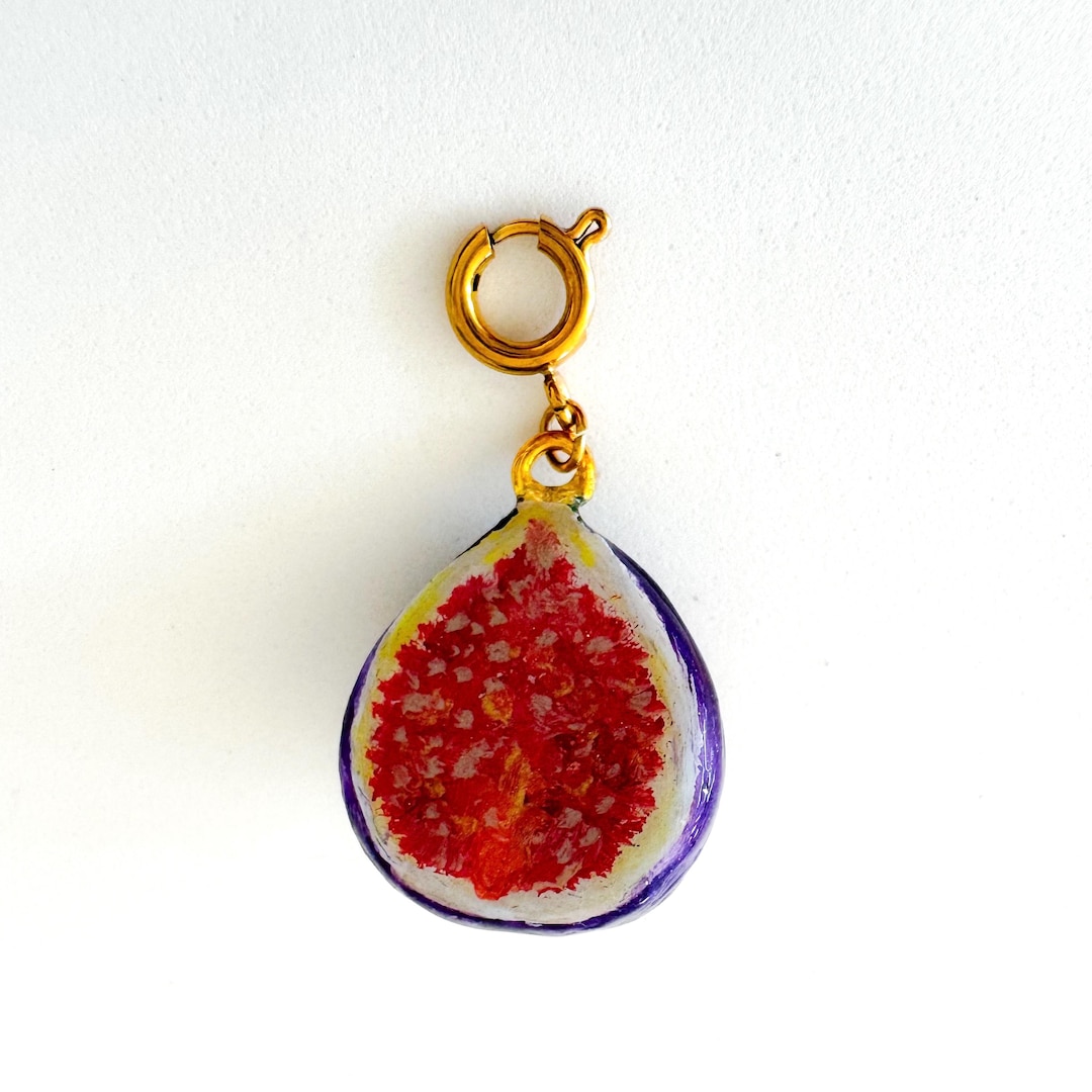 Ceramic Clay Fig Charm. Handmade Clip on Charm. Mediterranean, Greek ...