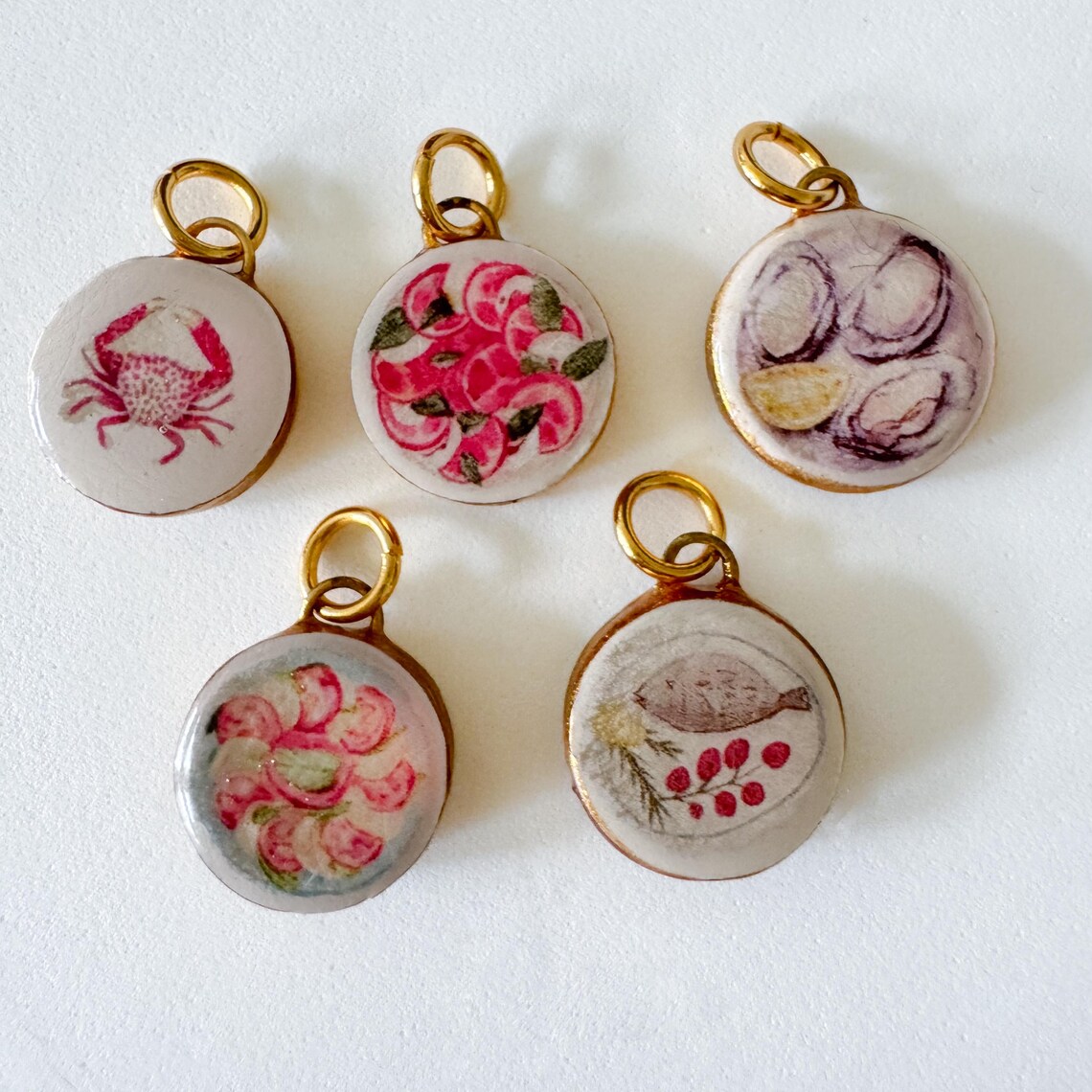 Tapas, Seafood, Mussels Ceramic Clay Jewelry, Necklace , Bracelet Tiny ...