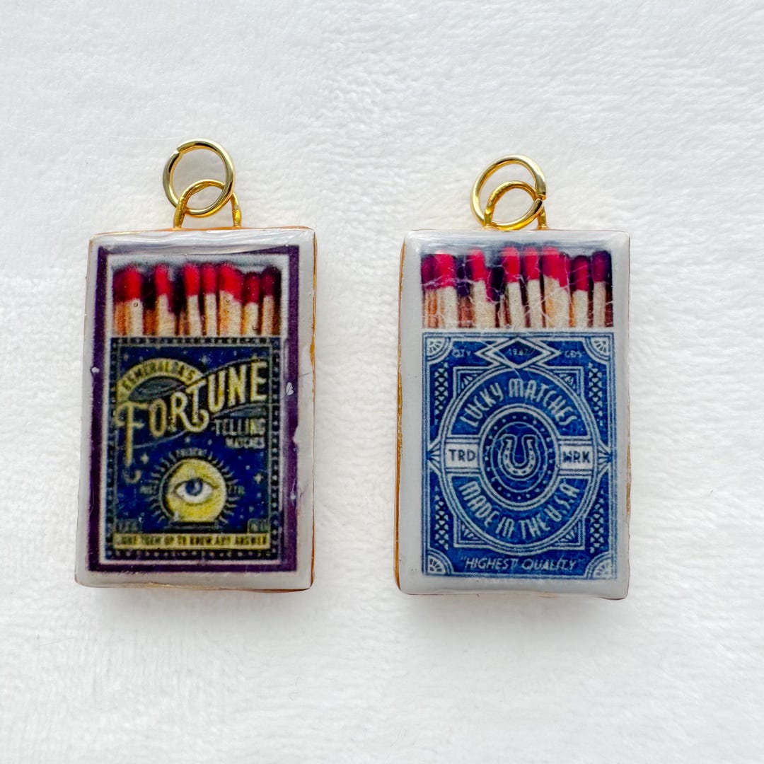 Lucky Matchbox Charm: Handmade Polymer Clay Fortune Token - Etsy