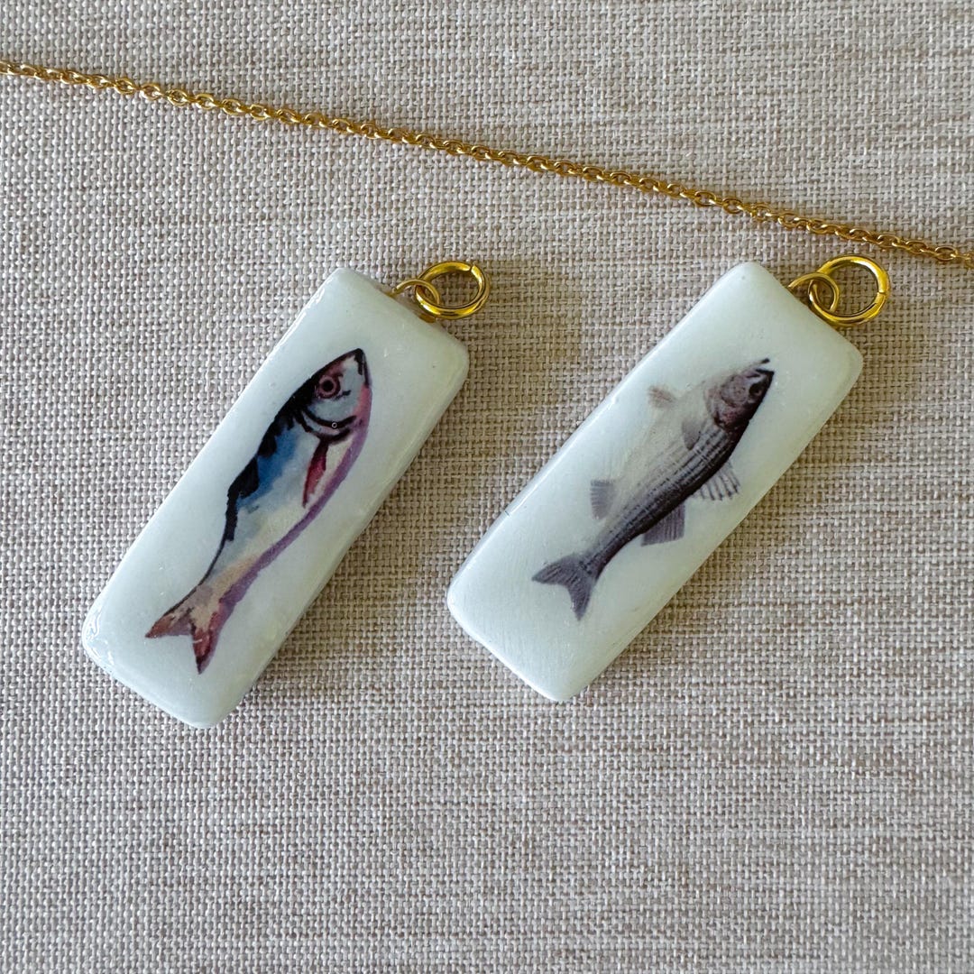 Sardine Fish Ceramic, Clay Jewelry Individual Charm. - Etsy