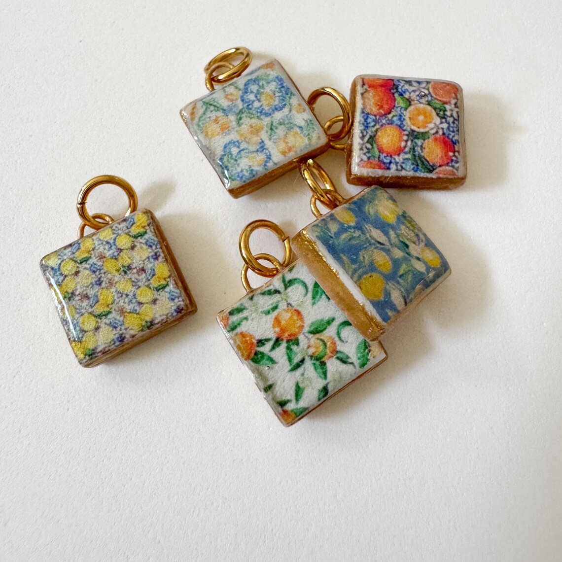 Handmade Tile Clay Jewelry, Necklace , Bracelet Individual Charm ...
