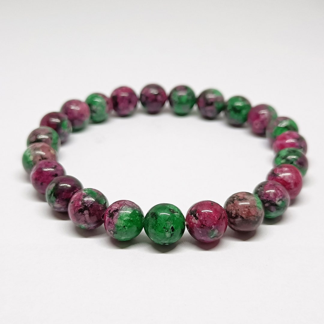 Awesome Ruby Zoisite 8mm Beads Bracelet, Ruby Zoisite Gemstone Bracelet ...