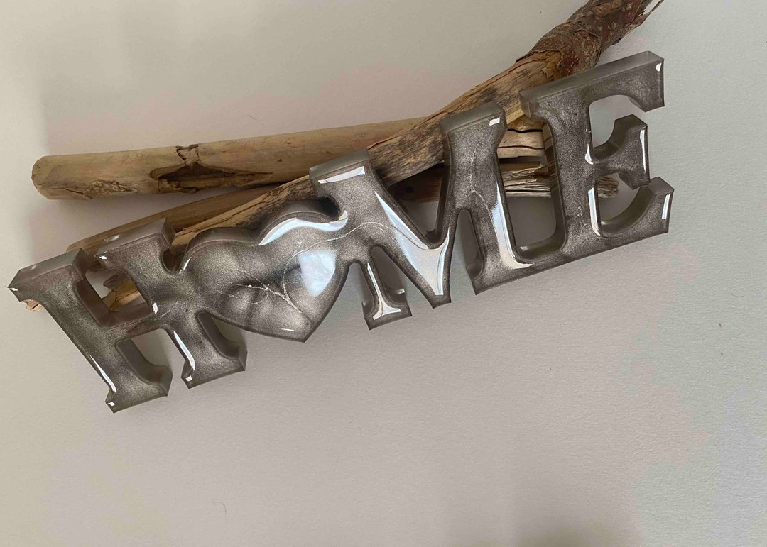 Home in Pearly Beige Color in Epoxy Resin - Etsy