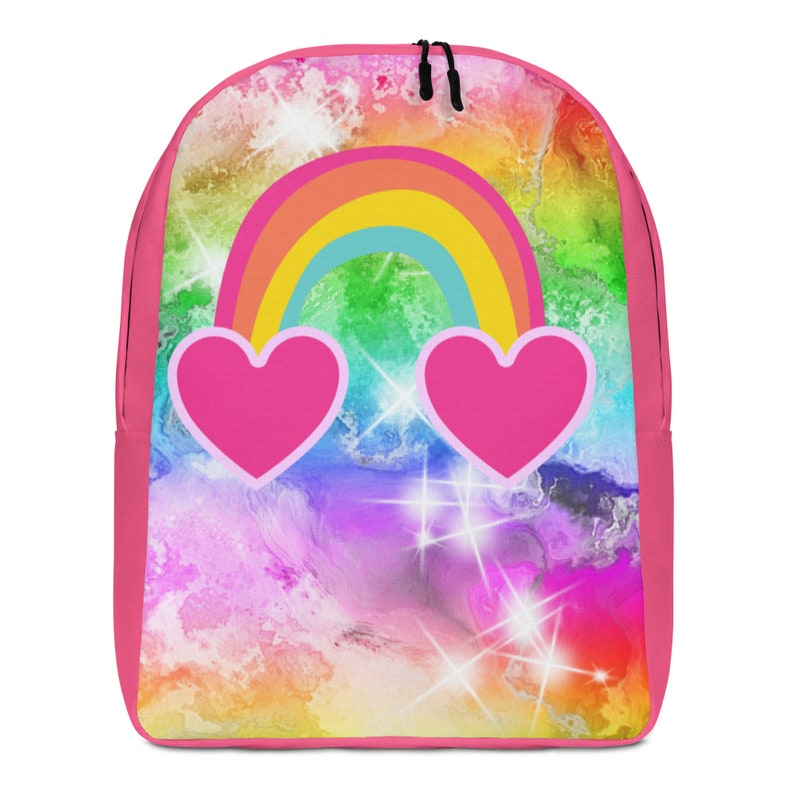 Rainbow With Hearts Backpack - Etsy