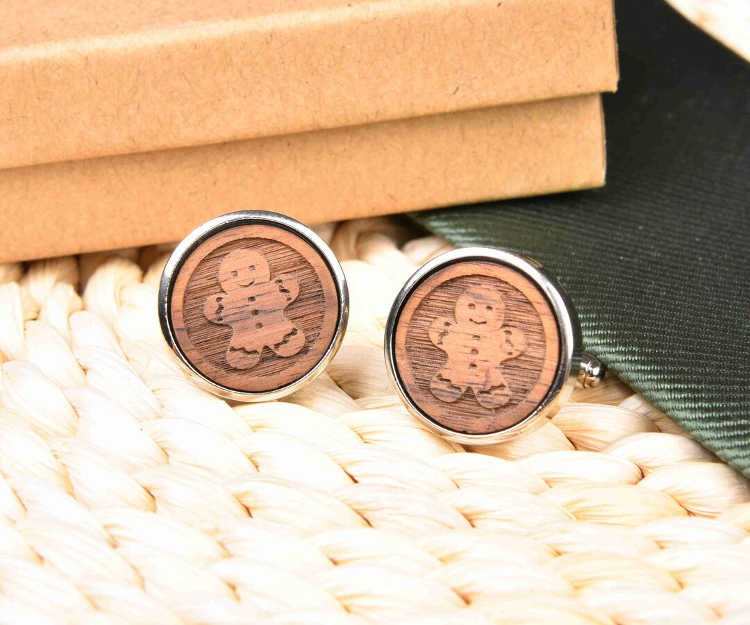 Gingerbread Man Cufflinks Christmas Cufflinks Groomsmen - Etsy