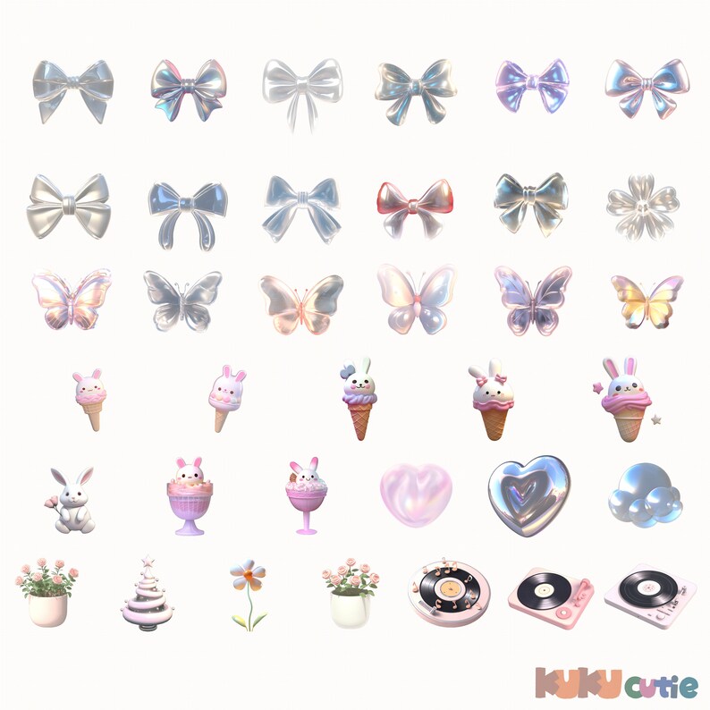 3D Modeled | Pink Cute STICKERS | Cute Icon | Digital Stickers ...
