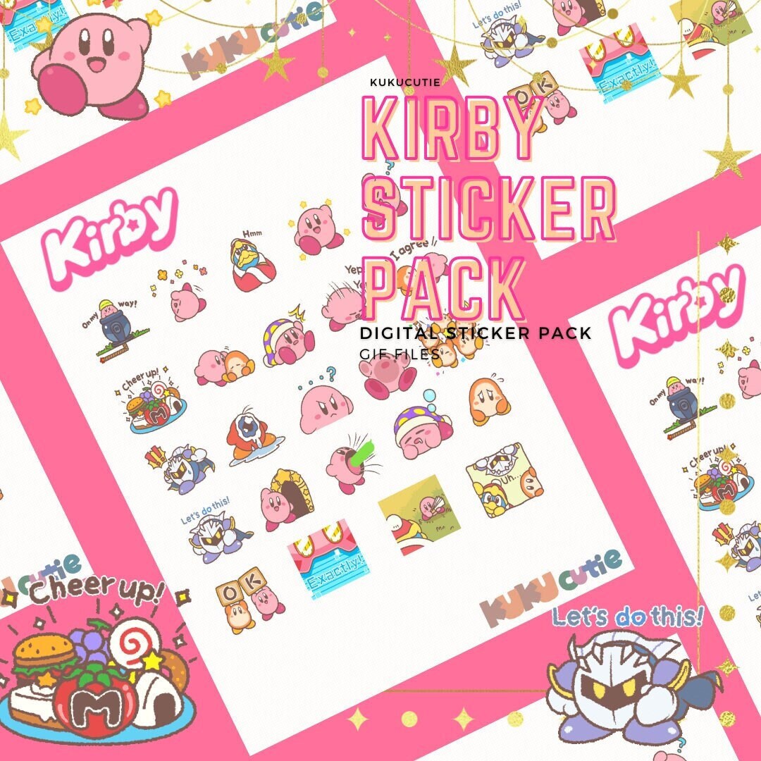 KIRBY STICKERS | Cute Doodle Icon | Digital Stickers | Whatsapp ...