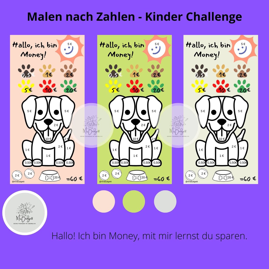 Kinder Spar Challenge | Sparchallenge | Umschlagmethode | sparen für ...