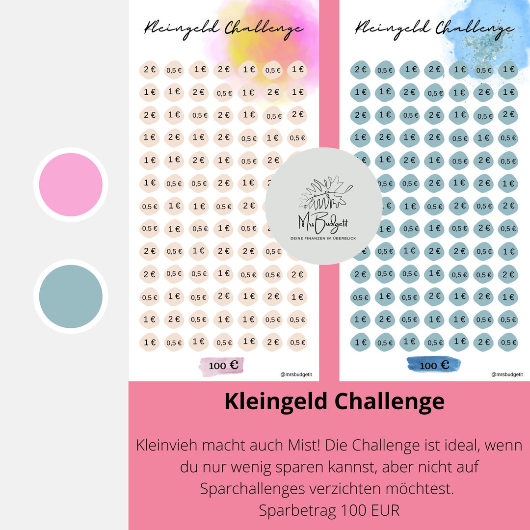 Kleingeld Challenge | Sparchallenge | Umschlagmethode | sparen mit ...