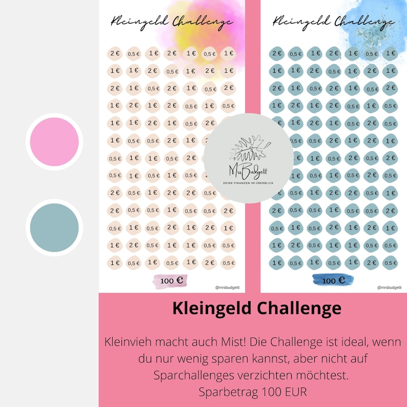 Kleingeld Challenge | Sparchallenge | Umschlagmethode | sparen mit ...
