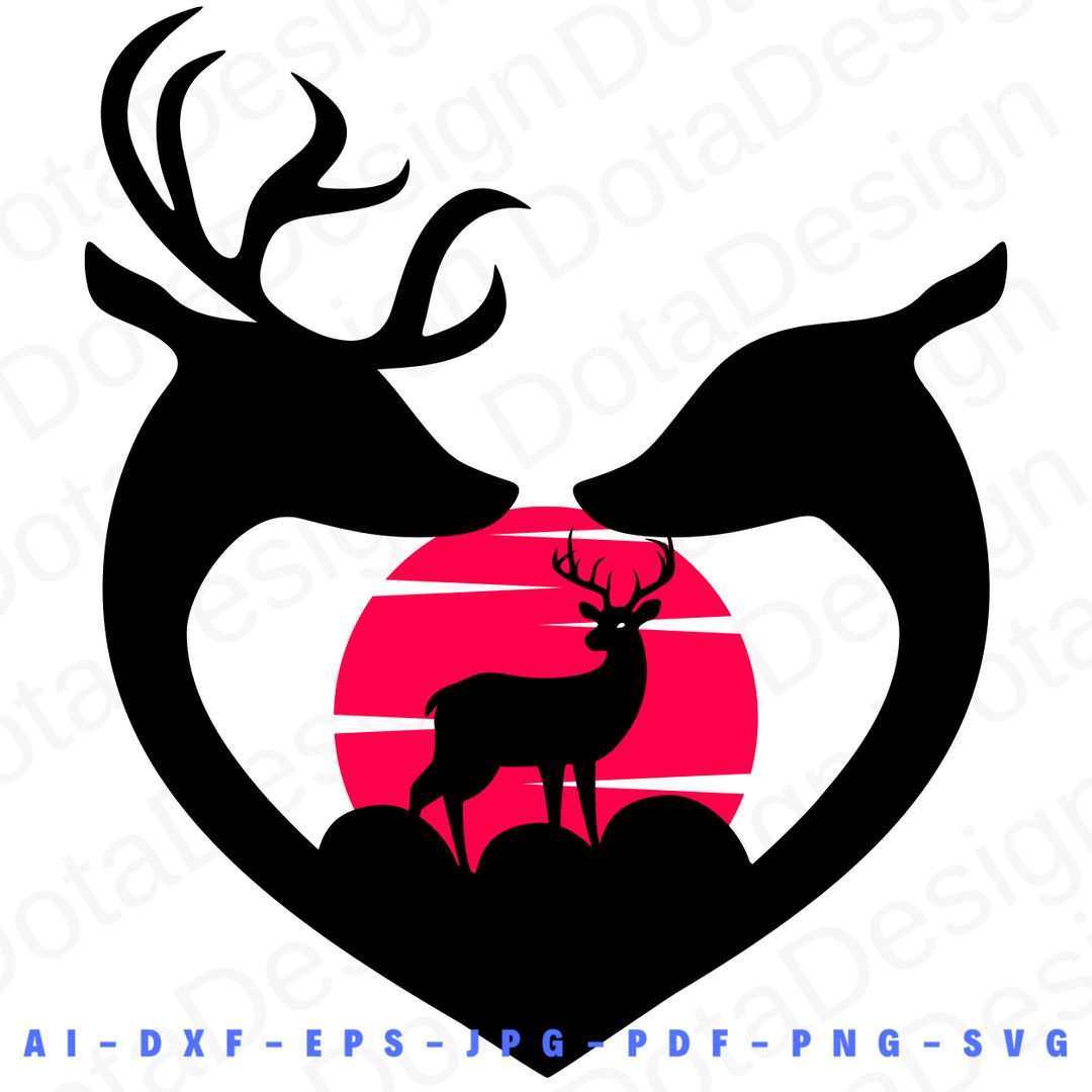 Deer Heart, Deer Svg, Deer Head Svg,deer Clipart,deer Head Clipart,deer ...