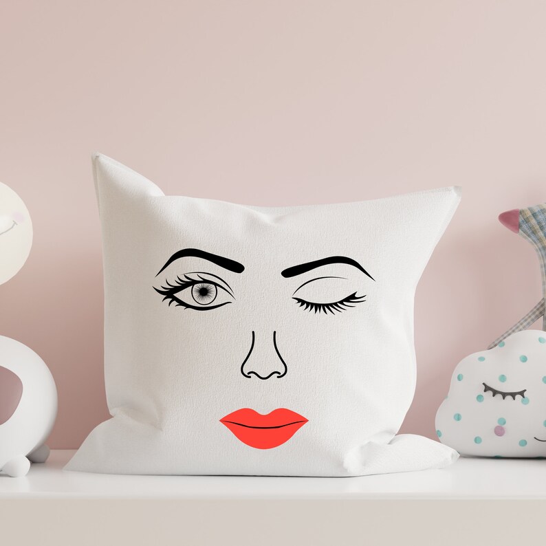 Woman Face Svg Winking Eyes Svg Eye Svg Cut File For Etsy Norway