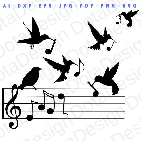 Bird Music Svg - Etsy